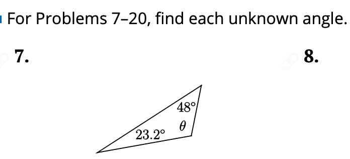 Solved For Problems 7-20, find each unknown angle. 7. 8. 48 | Chegg.com