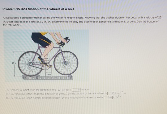 Solved Problem 15.023 Motion of the wheels of a bike A | Chegg.com