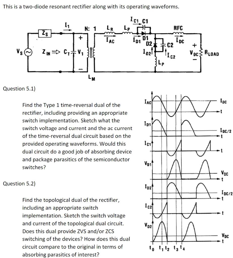 This is a two-diode resonant rectifier along with its | Chegg.com
