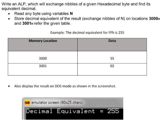 Solved Write an Assembly language program, which will | Chegg.com