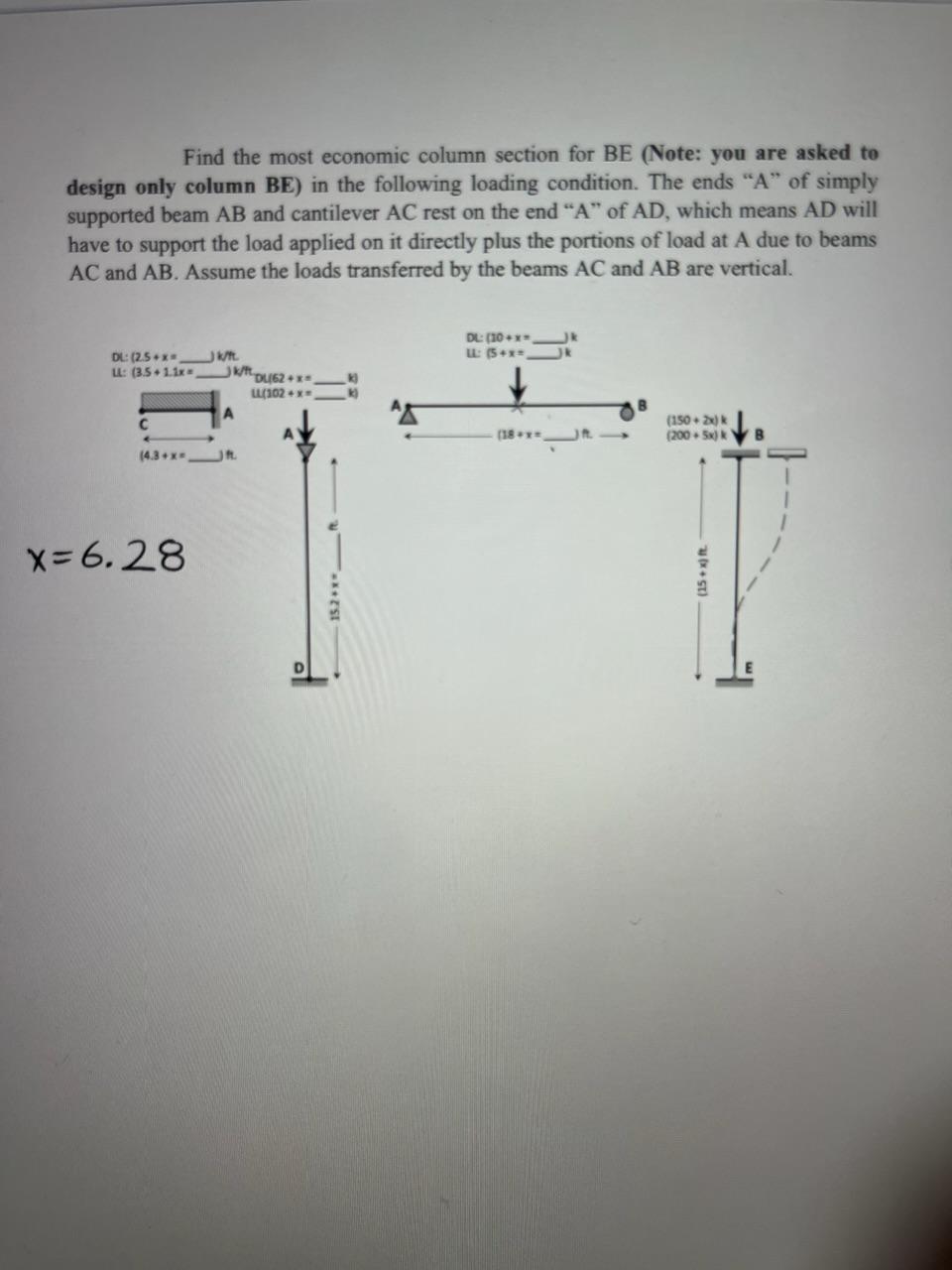 Solved Find the most economic column section for BE (Note: | Chegg.com