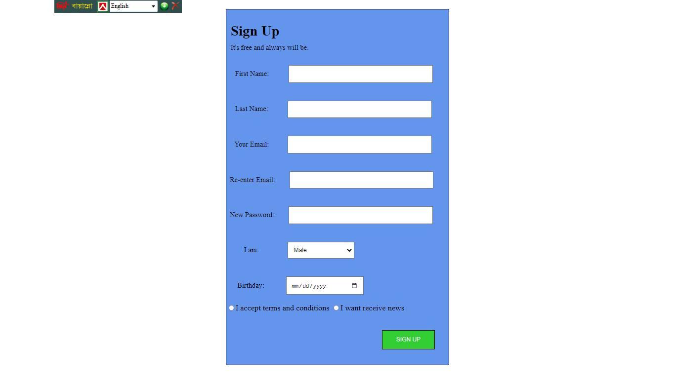 Solved **Make this type of form by using full HTML and, | Chegg.com