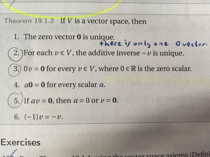 Solved Prove Theorem (2,3 and 5) using vector space axiom . | Chegg.com