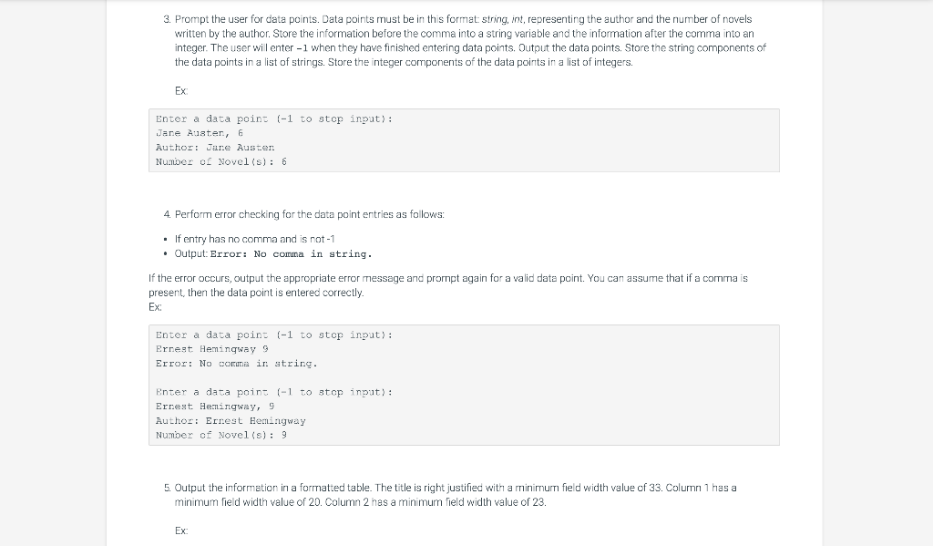 Solved 23.2 PROJECT 2: Data Visualization using LOOPS hors | Chegg.com