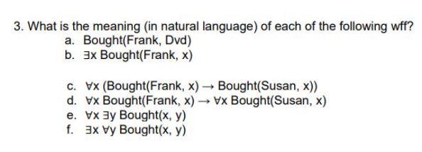 Solved 3. What is the meaning (in natural language) of each | Chegg.com