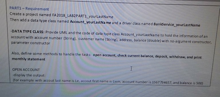 Solved PART1-Requirement Create a project named | Chegg.com
