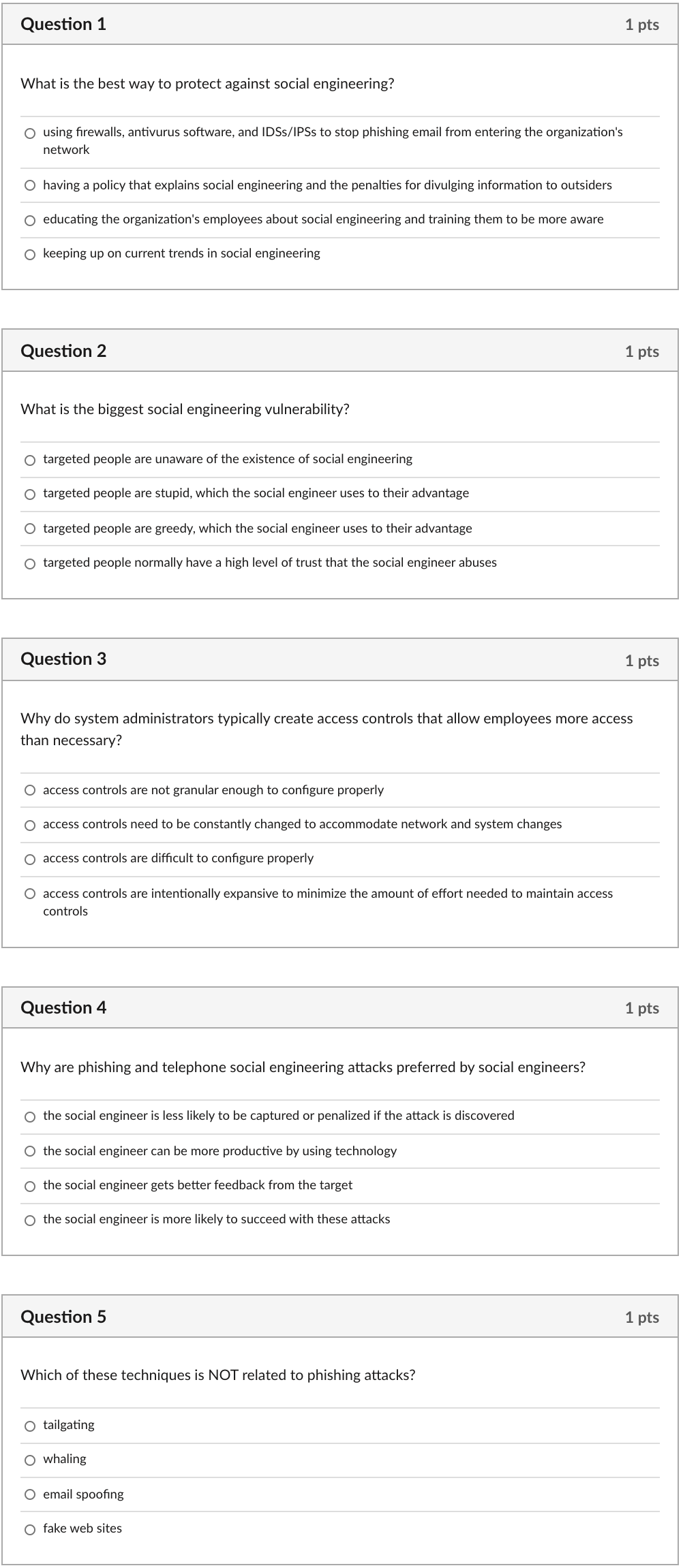 Solved Question 1 1 pts What is the best way to protect | Chegg.com