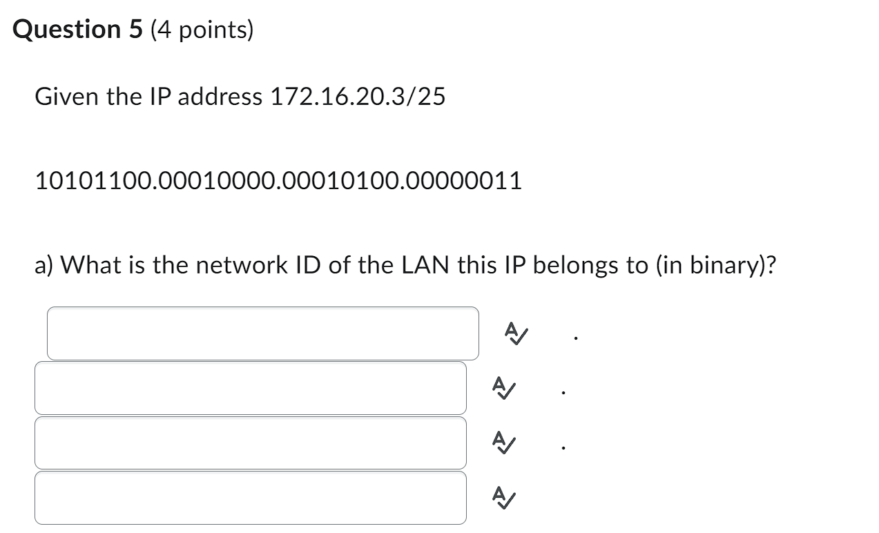 Solved Question 4 (2 points) Convert the following to CIDR | Chegg.com