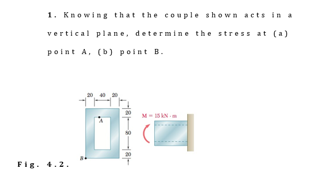 Solved 1. Knowing that the couple shown acts in a vertical | Chegg.com