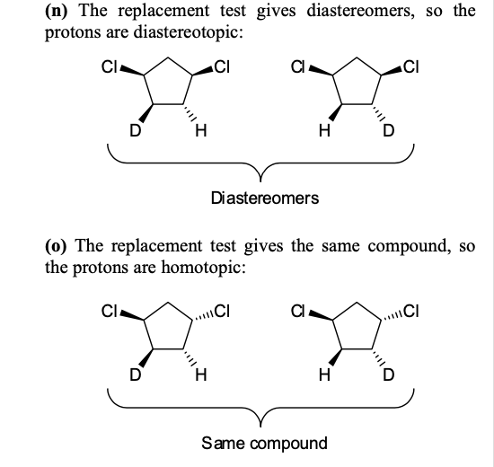 Solved (n) The replacement test gives diastereomers, so the | Chegg.com