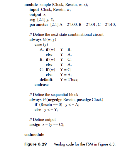 Solved module simple (Clock, Resetn, w, z); input Clock, | Chegg.com