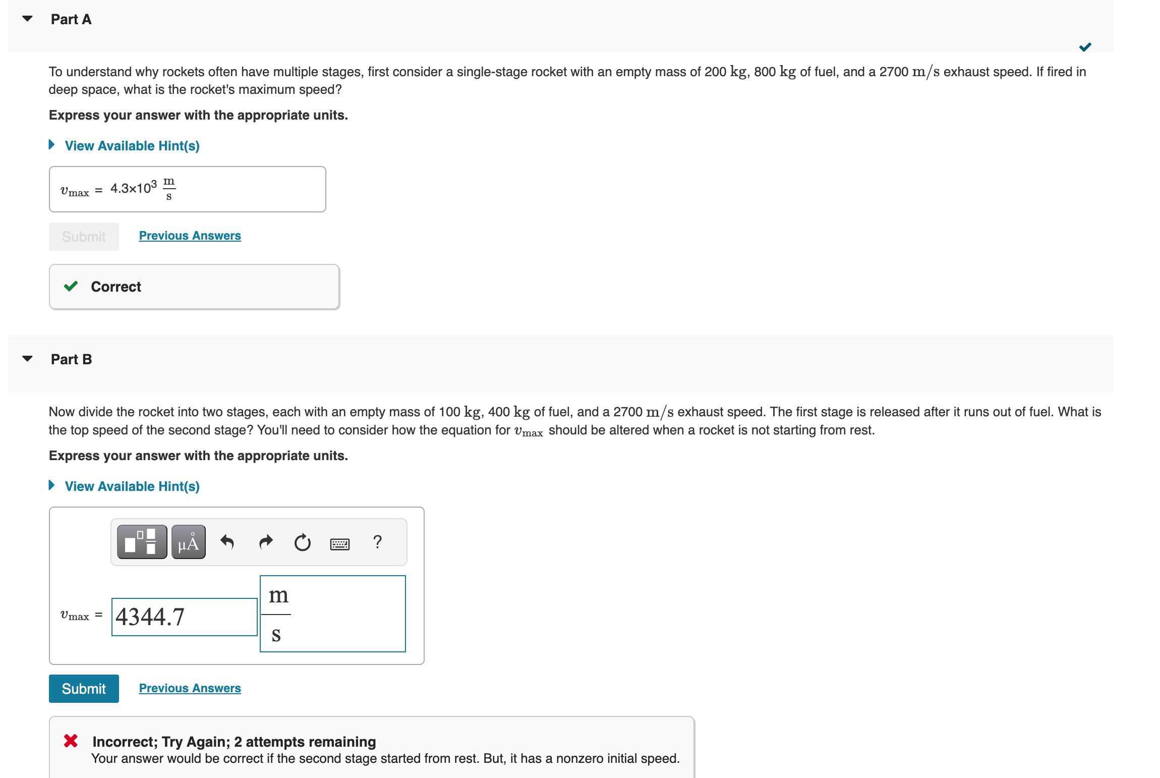 Solved Part A is answered correctly, ONLY NEED PART B! Look | Chegg.com Solved Part A is answered correctly, ONLY NEED PART B! Look | Chegg.com