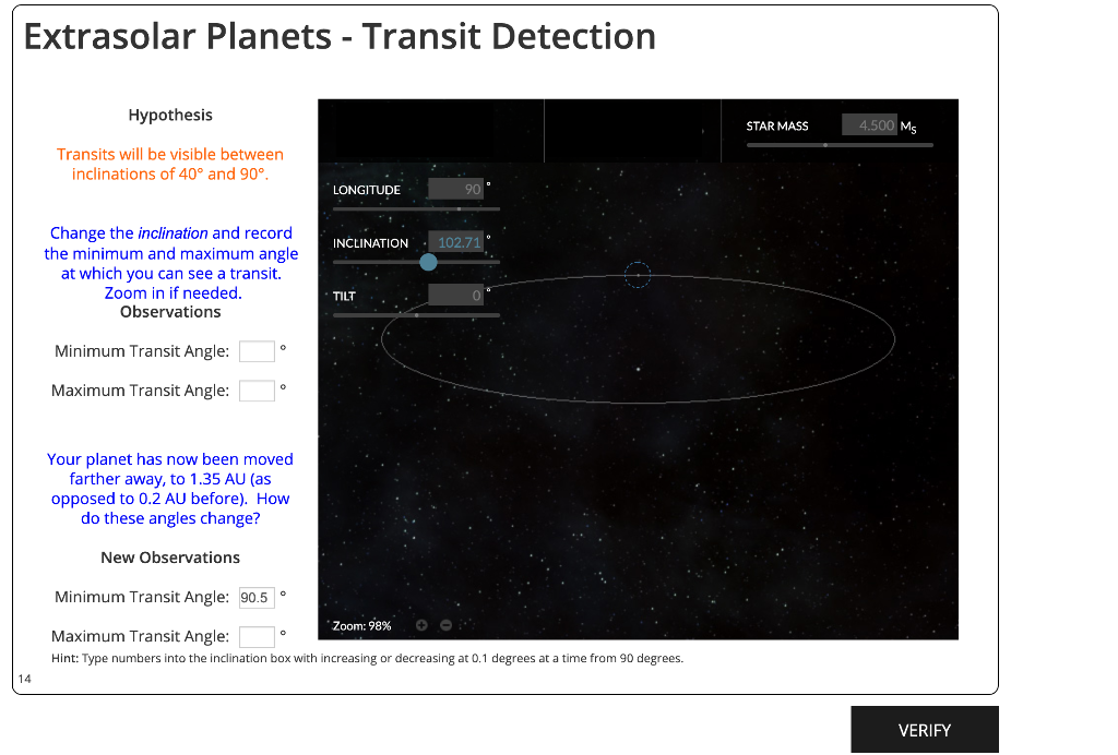 Solved Extrasolar Planets - Transit Detection Hypothesis | Chegg.com