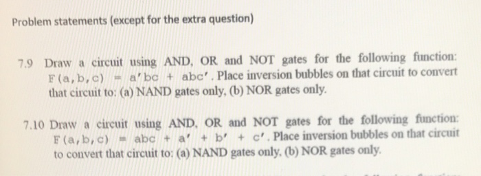 Solved Problem statements (except for the extra question) | Chegg.com