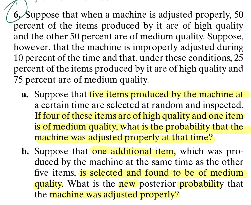Solved 6. Suppose that when a machine is adjusted properly, | Chegg.com