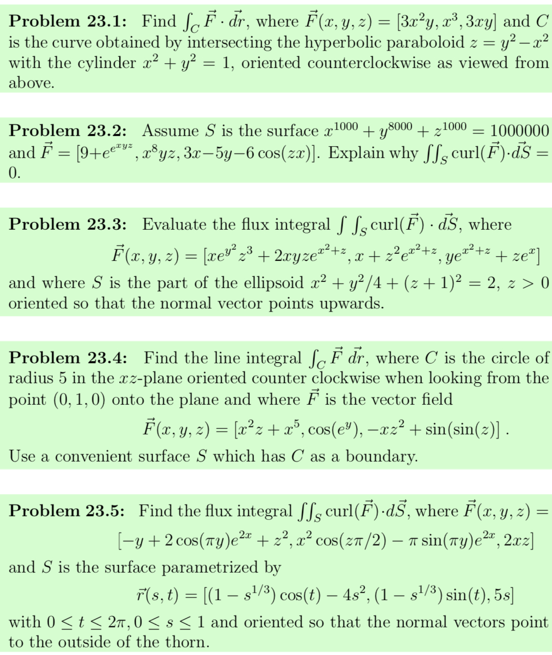 Solved Problem 23.1: Find ∫CF⋅dr, where | Chegg.com
