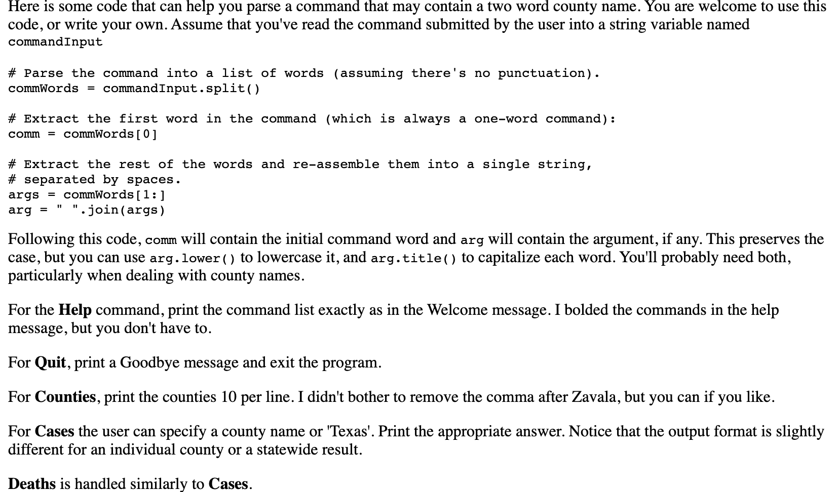 Solved Sample Behavior: > python3 Project3.py Welcome to the | Chegg.com