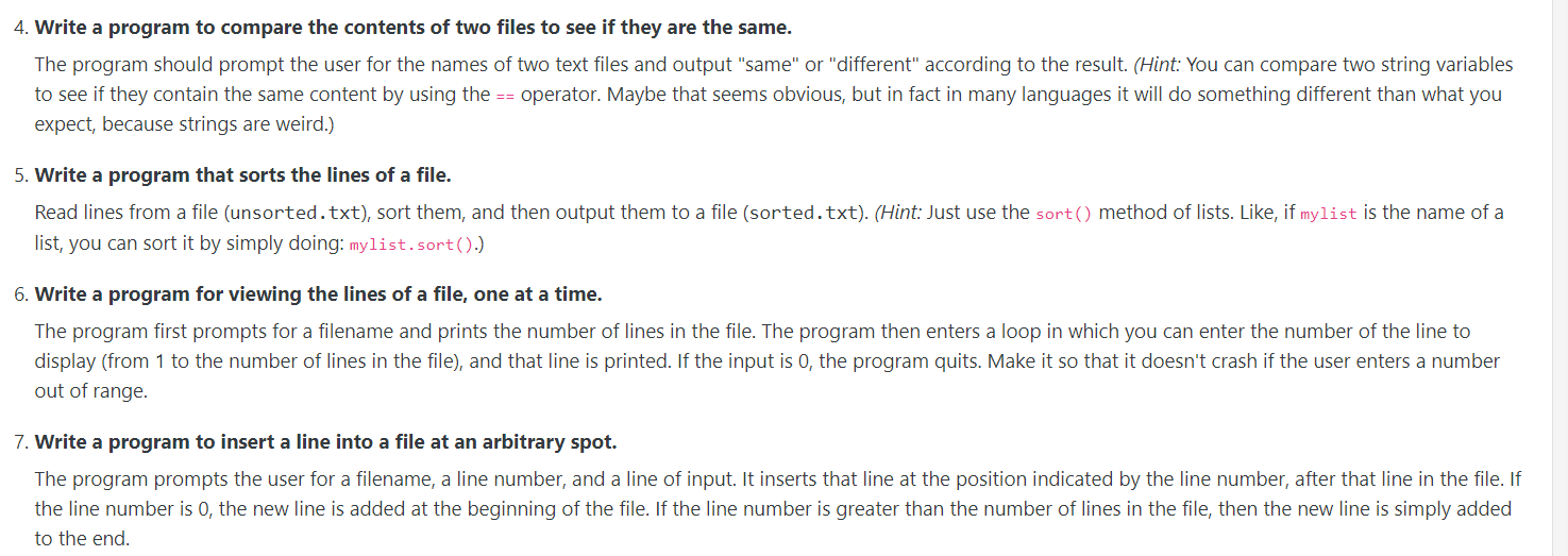 Solved 4. Write a program to compare the contents of two | Chegg.com