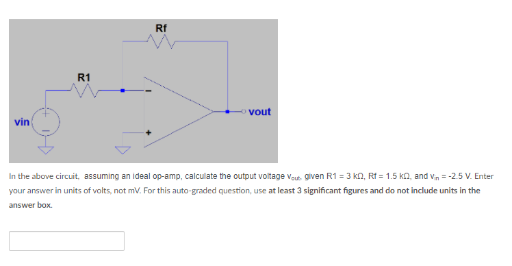 Solved Rf R1 vout vin In the above circuit, assuming an | Chegg.com