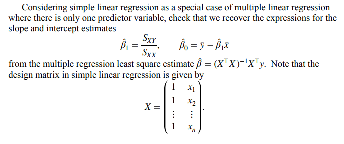 Solved Considering simple linear regression as a special | Chegg.com
