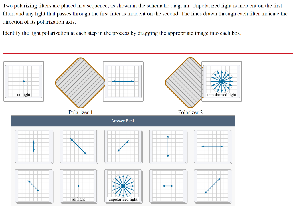 Solved Two polarizing filters are placed in a sequence, as | Chegg.com