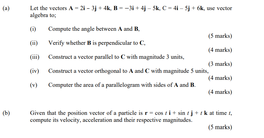 Solved Let the vectors A=2i−3j+4k,B=−3i+4j−5k,C=4i−5j+6k, | Chegg.com