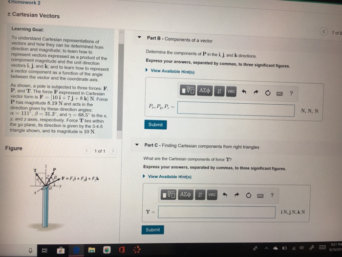 Solved Part B-Components of a vector Determine the | Chegg.com