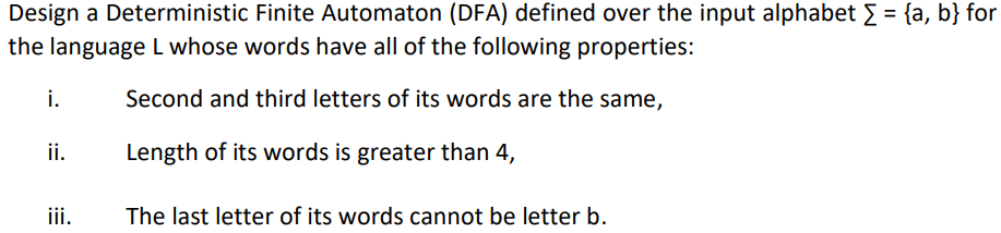 Solved Design a Deterministic Finite Automaton (DFA) defined | Chegg.com