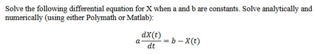 Solved Please solve the following in polymath or matlab. | Chegg.com