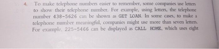 Solved 4. To make telephone numbers easier to remember, some | Chegg.com
