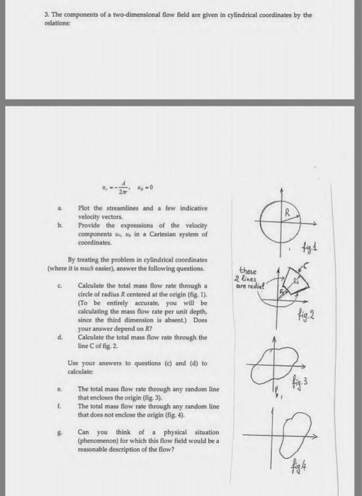 Solved 3. The components of a two-dimensional flow field are | Chegg.com