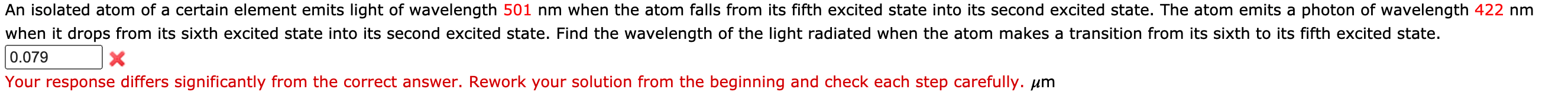 Solved An Isolated Atom Of A Certain Element Emits Light Of