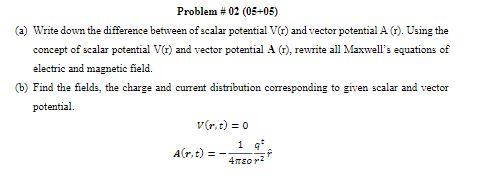 Solved Problem #02 (05-05) (a) Write down the difference | Chegg.com