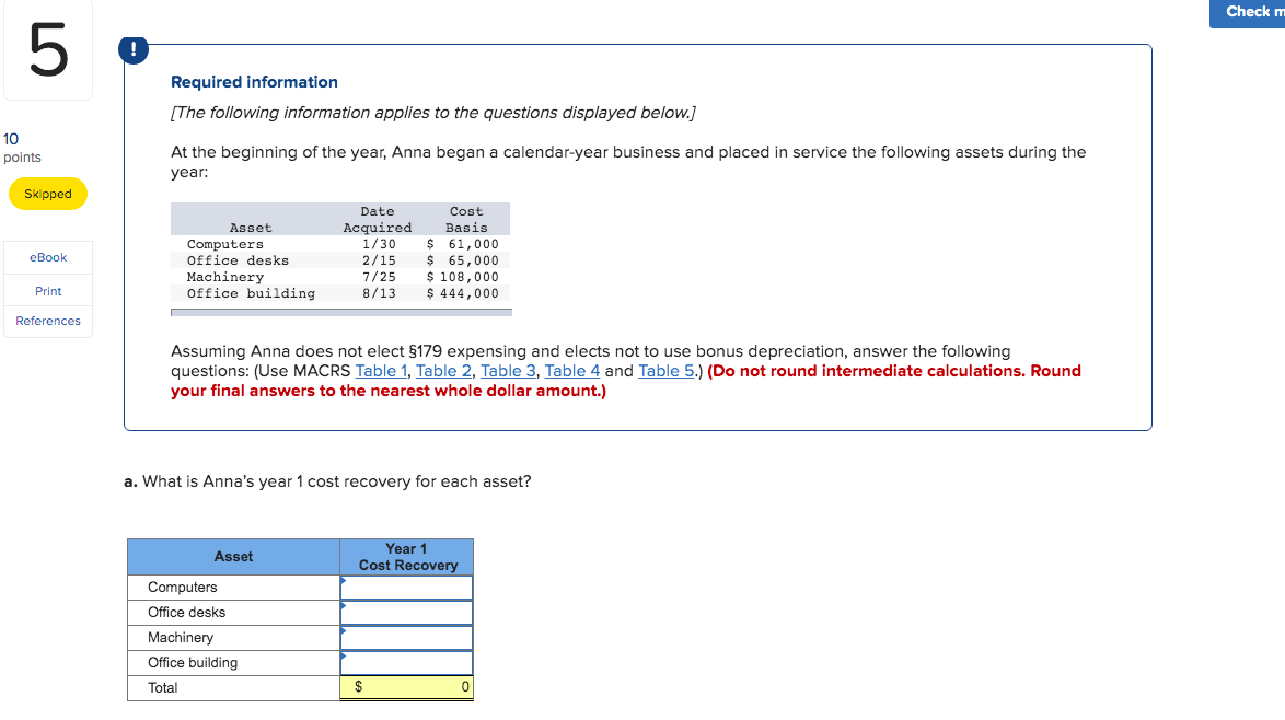 Solved Check m 5 Required information [The following | Chegg.com