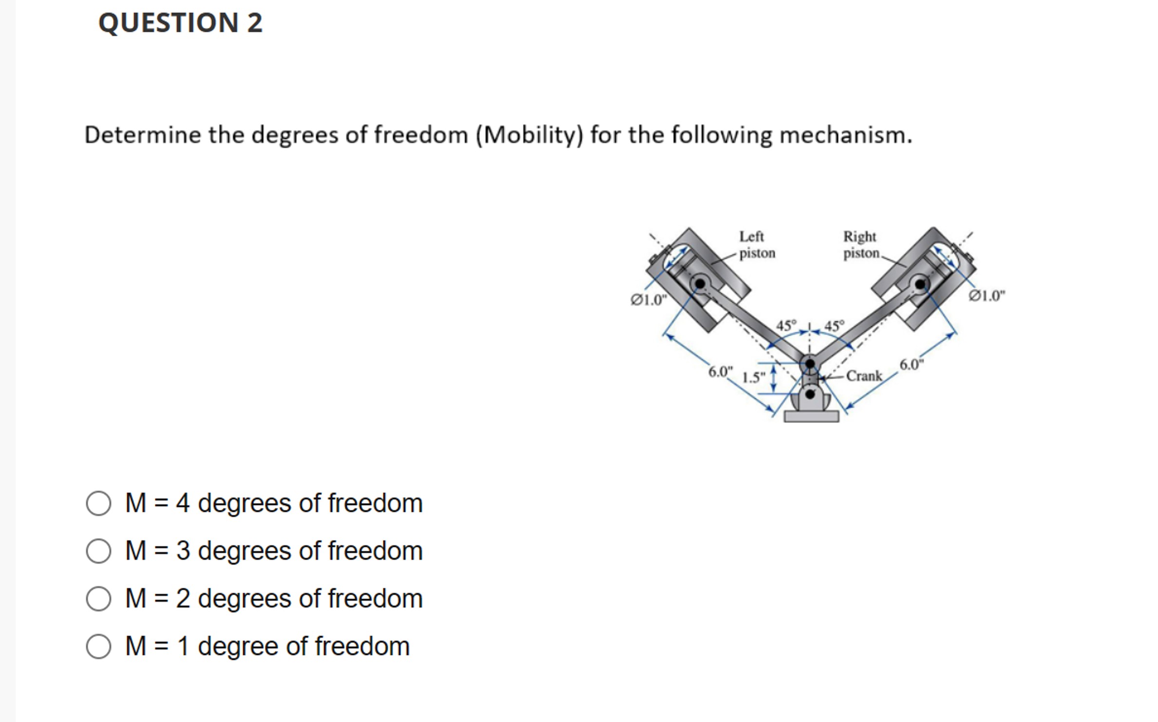 Solved QUESTION 2Determine the degrees of freedom (Mobility) | Chegg.com