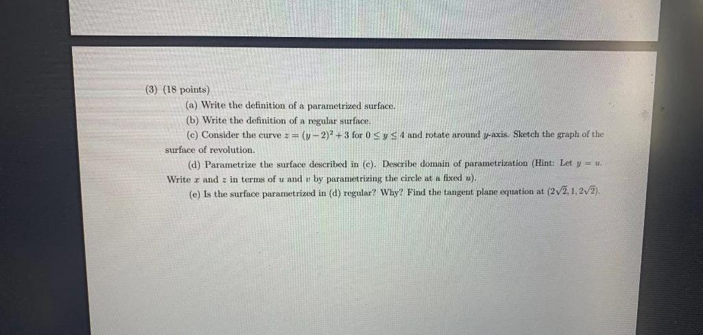 Solved (3) (18 points) (a) Write the definition of a | Chegg.com