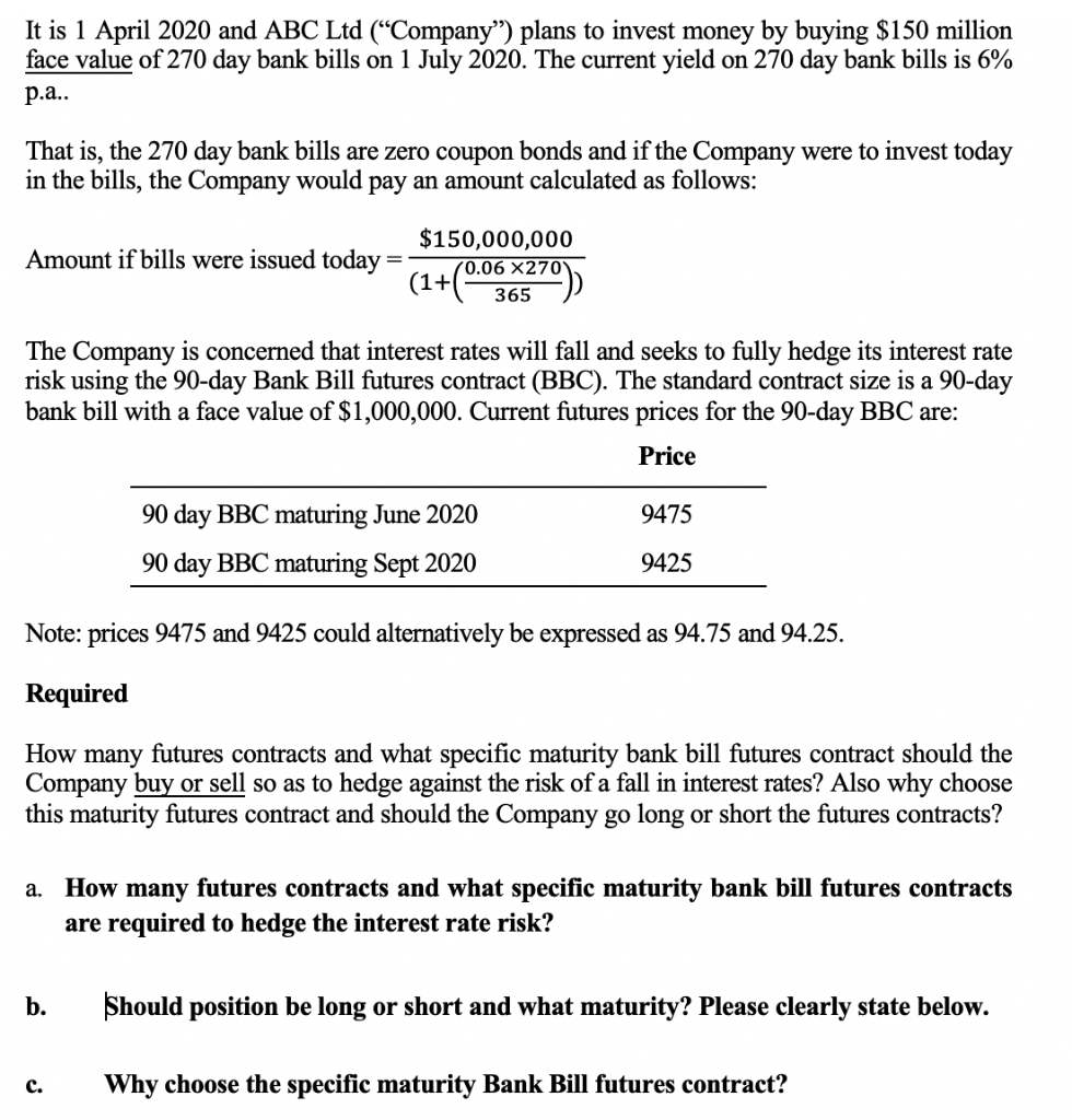 It is 1 April 2020 and ABC Ltd (“Company) plans to | Chegg.com