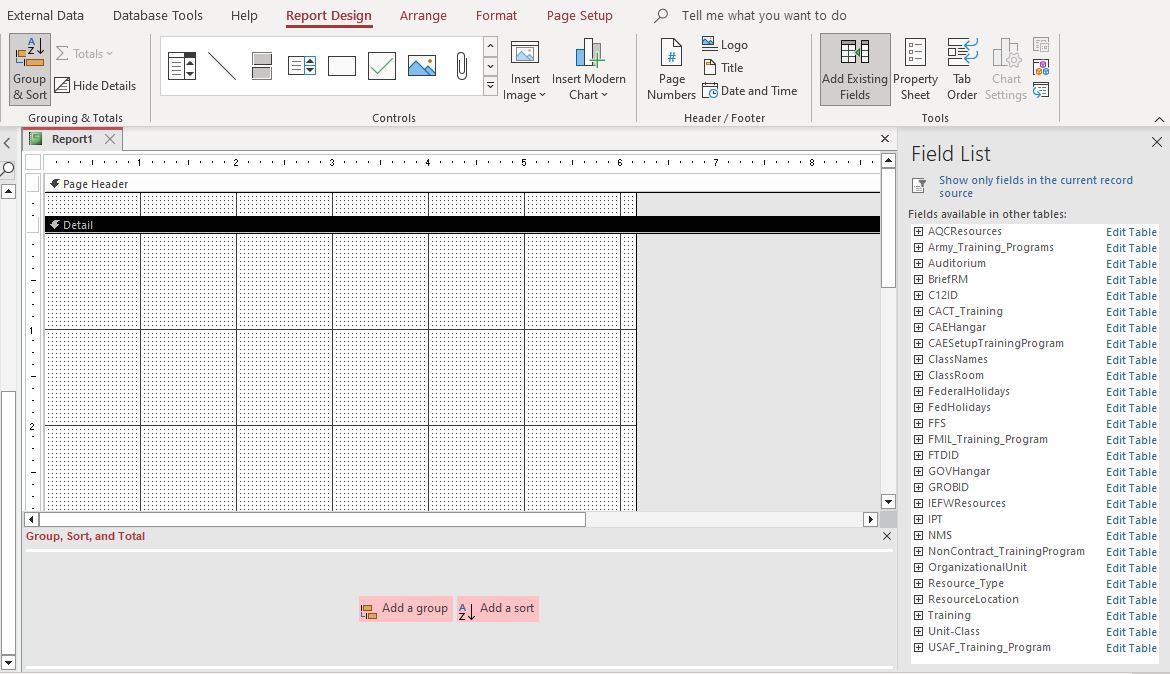 Solved Microsoft Access 2016Report writerHow do I add tables | Chegg.com