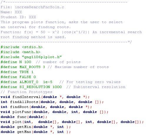Solved File: incremsearchFncsoln.c Name: XXX Student ID: xXX | Chegg.com