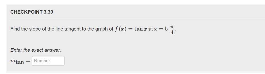 Solved CHECKPOINT 3.30Find the slope of the line tangent to | Chegg.com