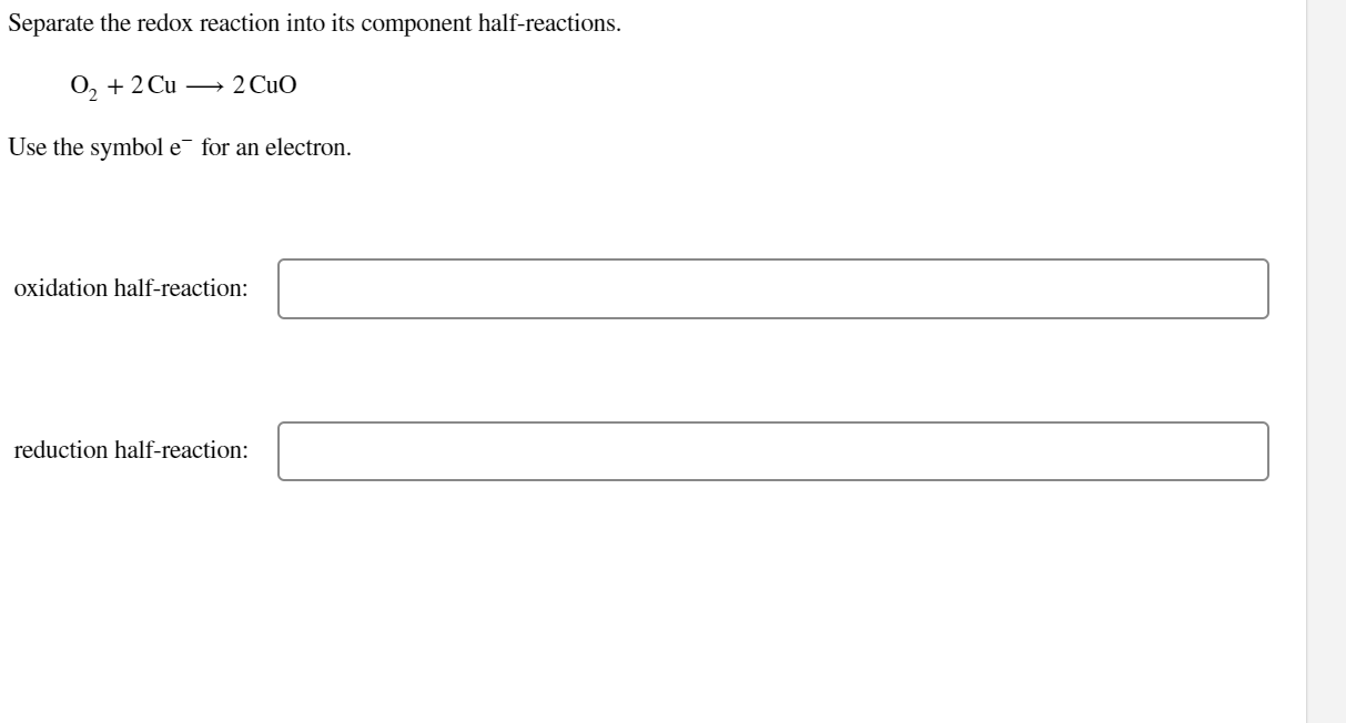 Solved Separate the redox reaction into its component | Chegg.com