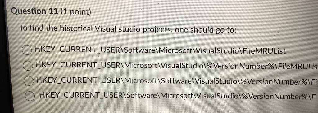 Solved Question 11 (1 point) To find the historical Visual | Chegg.com