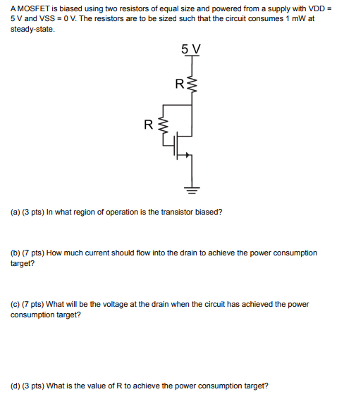 Solved T = 300 K 1. = 1 fA y = 0 V Vin= 1 V V1 = 26 mV | Chegg.com