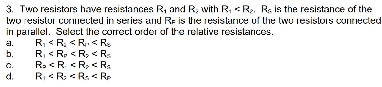 Solved 3. Two resistors have resistances R1 and R2 with R1