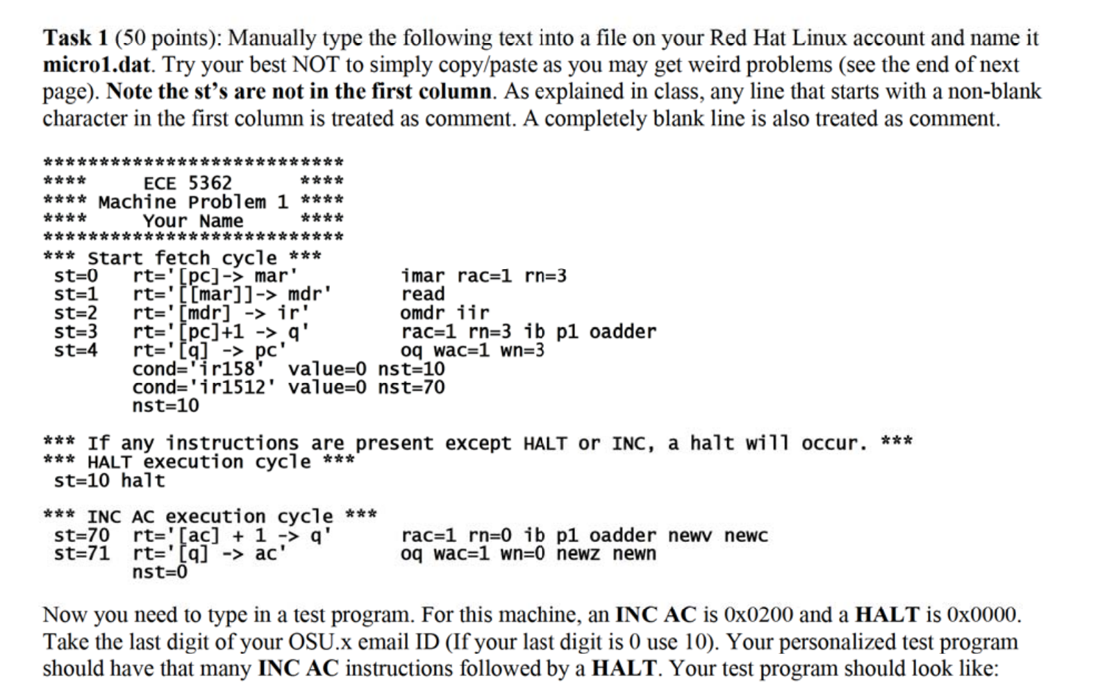Task 1 (50 points): Manually type the following text | Chegg.com