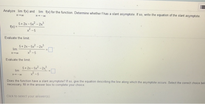Solved Analyze lim fix) and lim fx) for the function. | Chegg.com