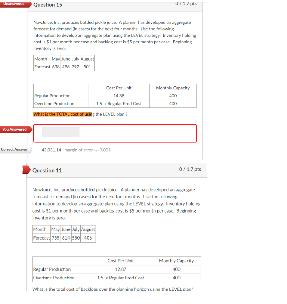 Solved NowJuice, Inc. produces bottled pickle juice. A | Chegg.com