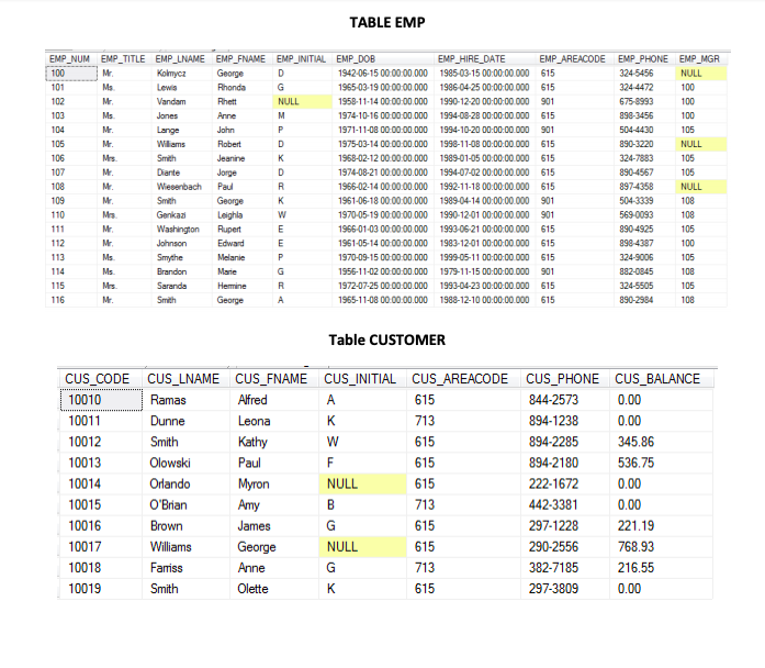 CREATE SQL QUERIES FOR DISPLAYING THE | Chegg.com