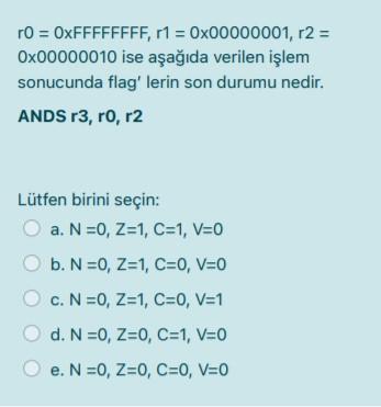 Solved If r0 = 0xFFFFFFFF, r1 = 0x00000001, r2 = 0x00000010, | Chegg.com