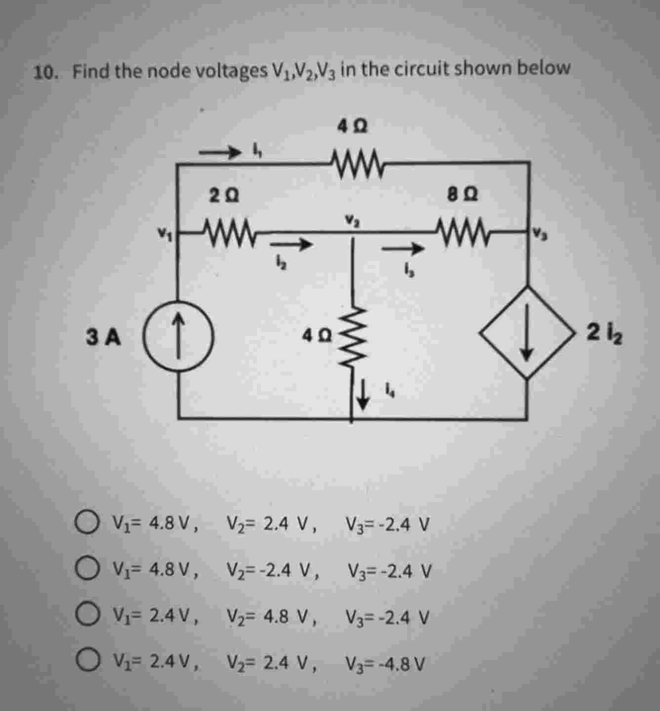 Solved Find The Node Voltages V1v2v3 In ﻿the Circuit Shown